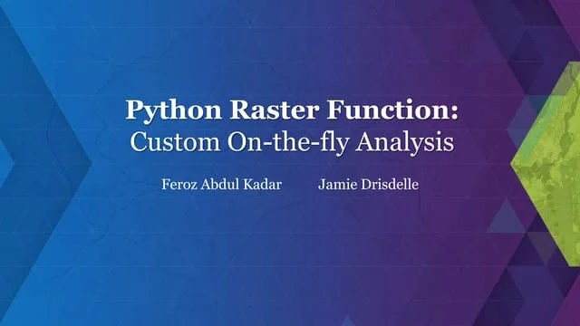Python Raster Function Esri Developer Conference 2015 Pptx