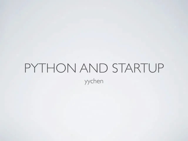 Python And Startup Pdf