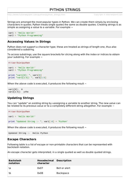 Python Strings Pptx