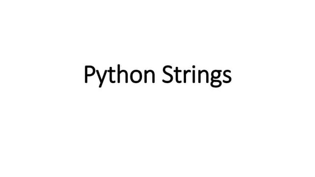 Python Strings Presentation Pptx Programming Languages Computing