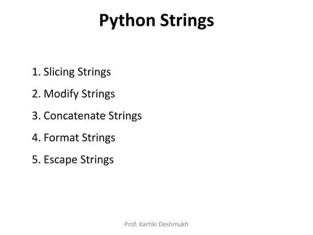 Python Strings And Strings Types With Examples Pptx