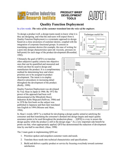 Quality Function Deployment Pptx