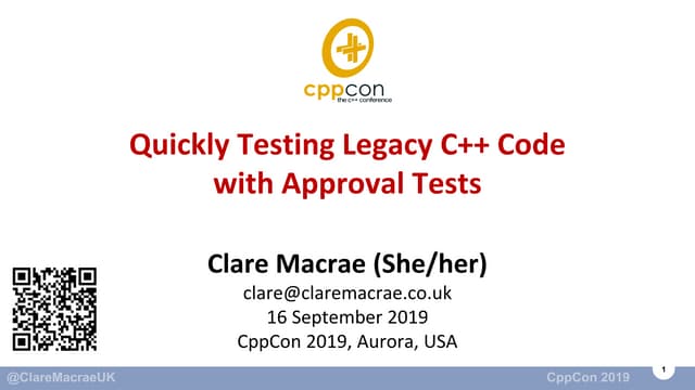 Quickly Testing Legacy C Code With Approval Tests Pptx
