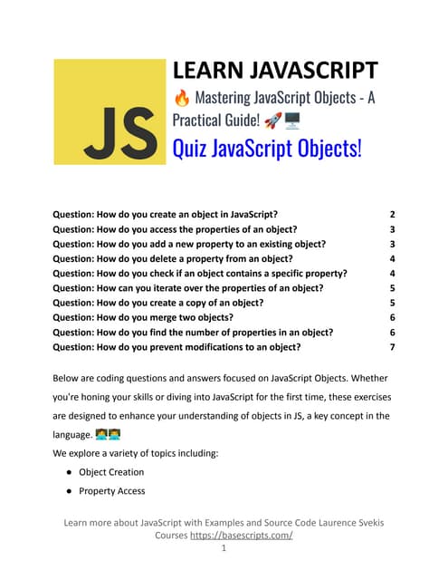 Td1 Js Objects Pdf