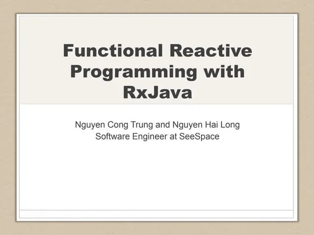 Reactive Programming Systems Architecture Ppt