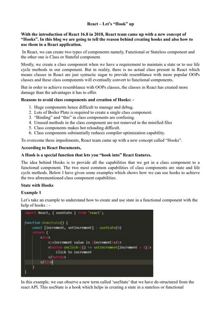 React Js Hooks Sheet Pdf