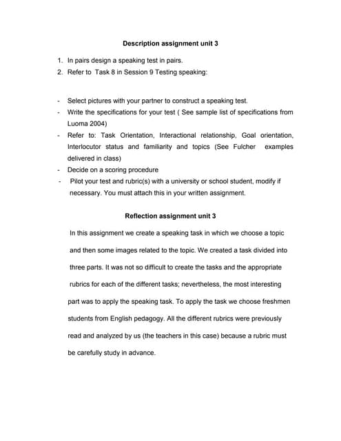 Reflection Assignment Unit 3 Docx
