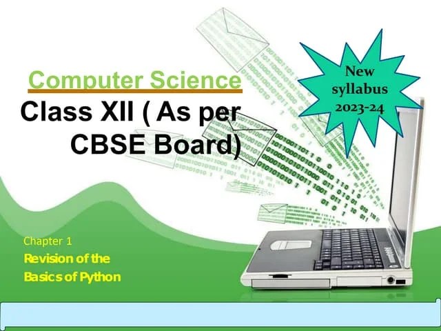 Ppt Revision Of The Basics Of Python1 Pptx