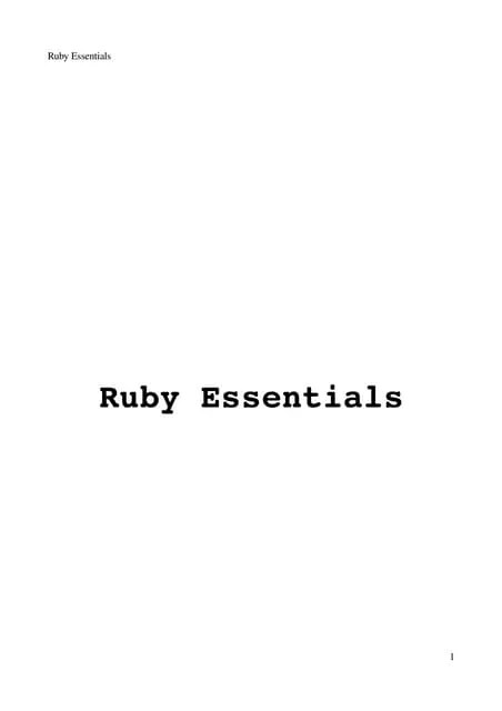 Ruby Essentials Pdf