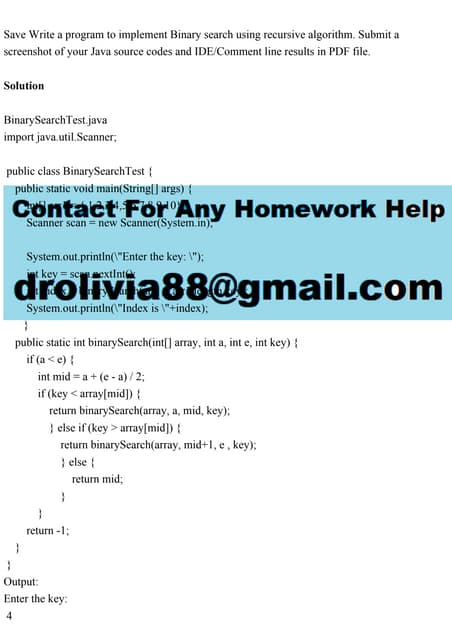 Save Write A Program To Implement Binary Search Using Recursive Algo Pdf