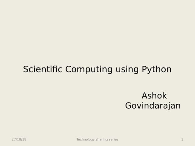 Sci Computing Using Python Pdf