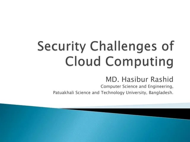 Security Challenges Of Cloud Computing Pptx