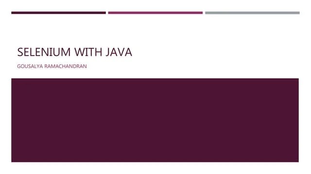 Selenium With Java Pptx