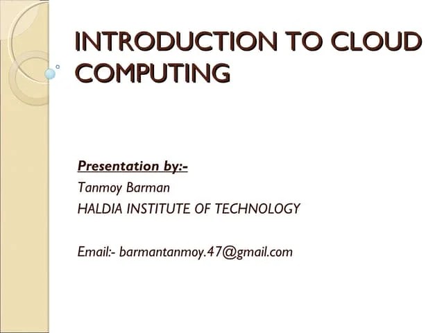 Cloud Computing Simple Ppt Ppt
