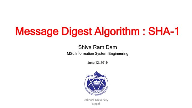 Secure Hash Algorithm Sha 512 Pptx