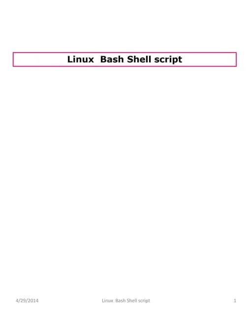 Shell Scripting In Linux Ppt