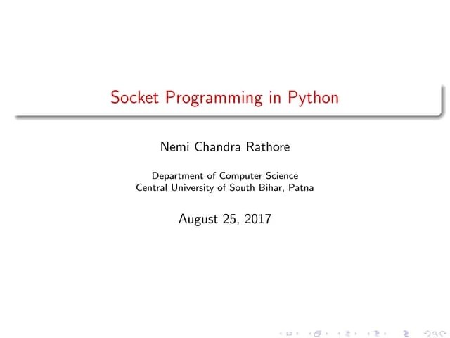 Python Sockets Pptx Computer Networking Computing