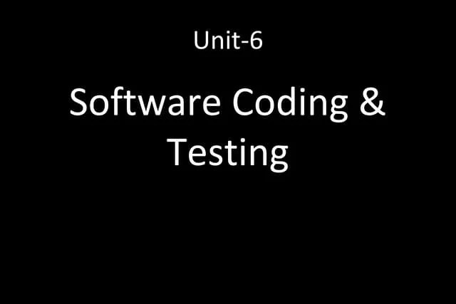 Software Coding Testing Software Engineering Ppt