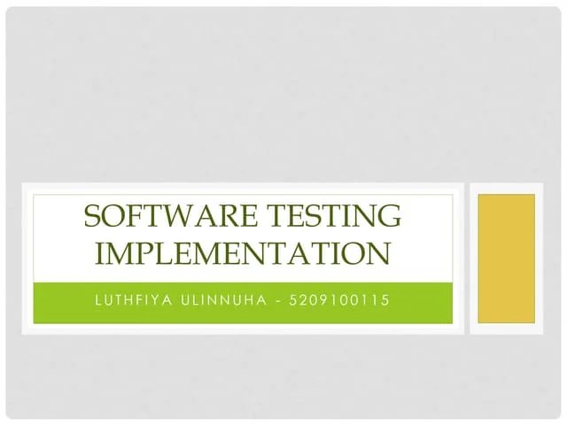 Software Testing Implementation Pdf