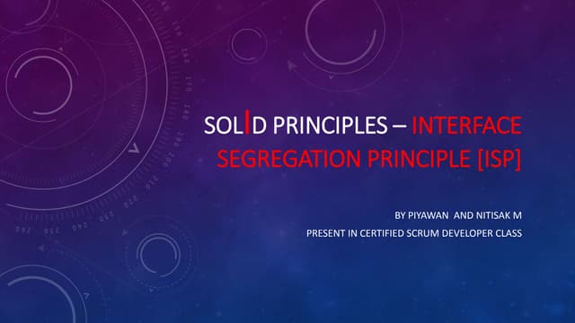 Interface Segregation Principle Pdf