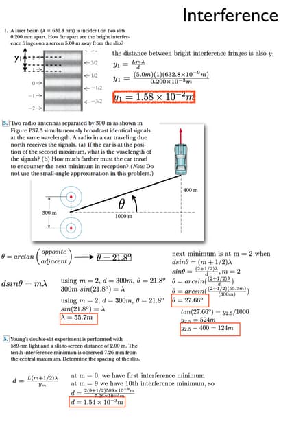 Solution Interference Diffraction And Resolution Pdf