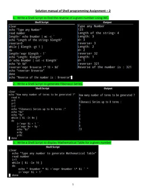 Solution Manual Of Shell Programming Assignment 2 Pdf