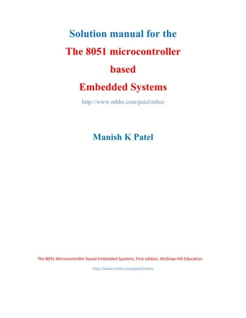 Solution Manual The 8051 Microcontroller Based Embedded Systems Pdf