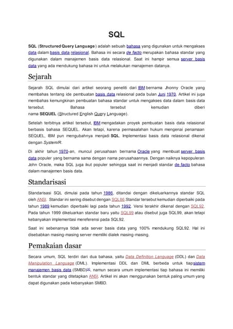Pemrograman Sql Sintaks Sql Ppt