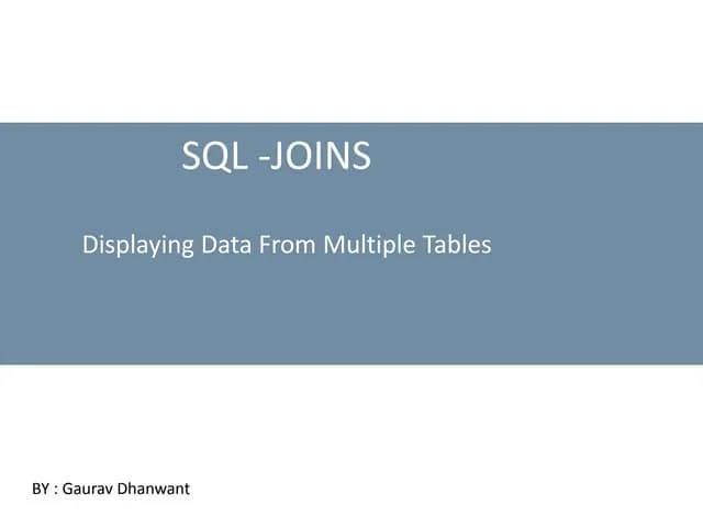 Joins In Sql Ppt