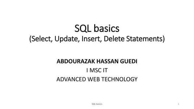Basic About Sql Understandingbasicsql Pptx