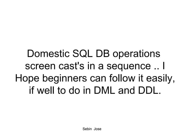 Basic Sql Db Operations Ppt
