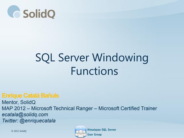 Sql Server Windowing Functions Pdf