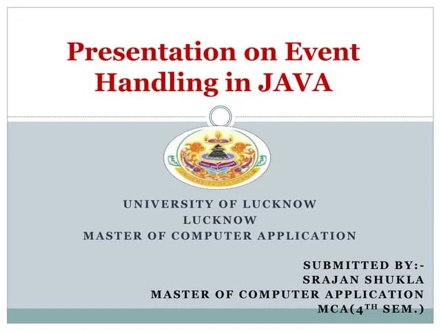 Java Programming Event Handling Types Of Events Pdf Programming