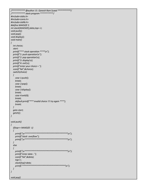 Stack Using Array Pptx