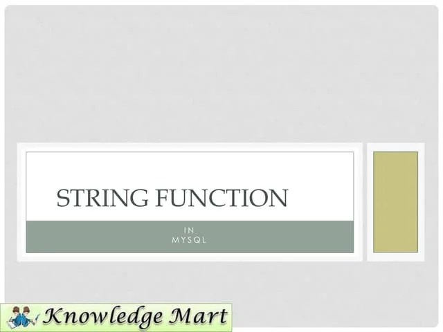 String Function In My Sql Pptx
