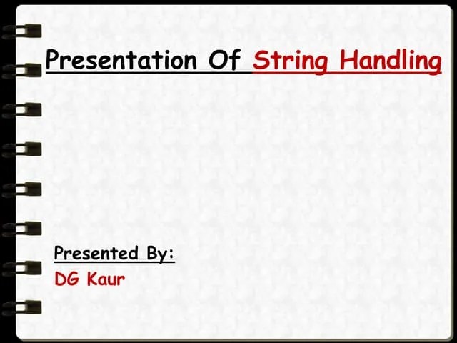 String Handling In Java Pptx