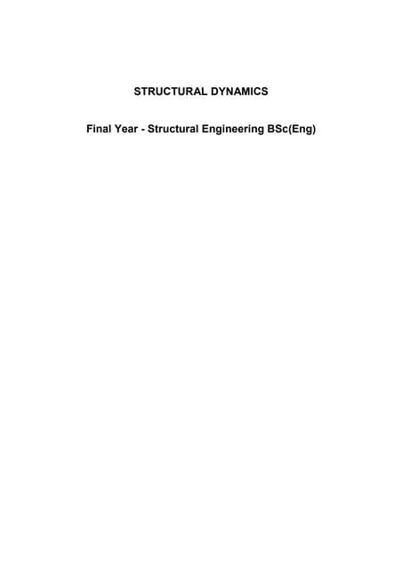 Structural Dynamics Ppt