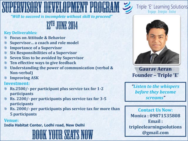 Supervisory Development Program Open Session Pdf