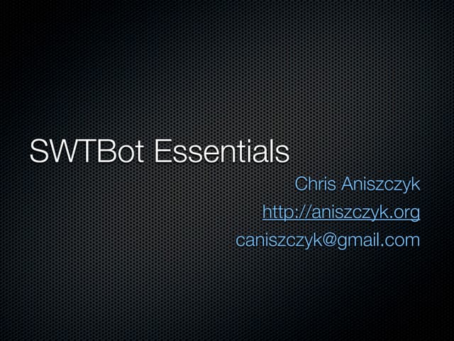 Swtbot Tutorial Key