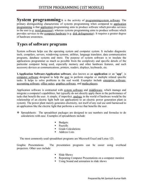 System Programming Note Pdf