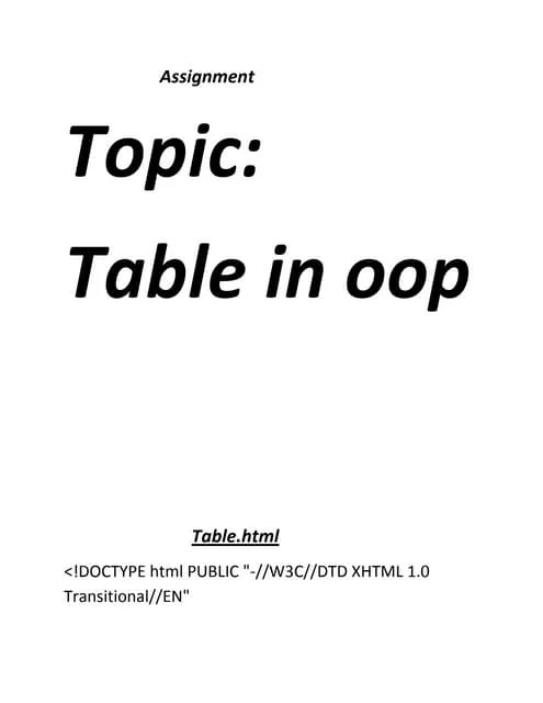 Table Through Php Docx