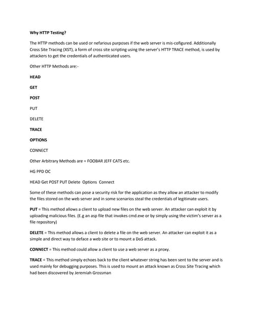 Testing Http Methods Using Telnet Docx