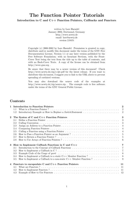 The Function Pointer Tutorials Pdf
