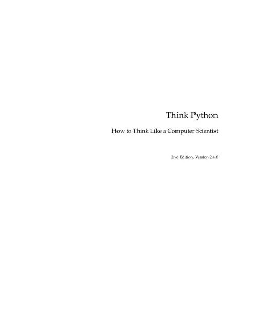 Thinkpython2 Pdf