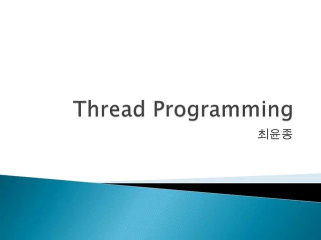 Thread Programming Pptx