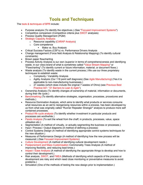 Bpr 05 Process Mapping Tools Ppt