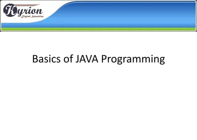 Training Presentation Java Pptx