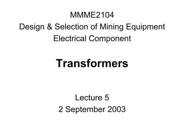 Transformers Tutorial Pdf Physics Science