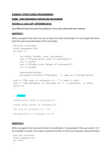 C Tutorial 2 Pdf