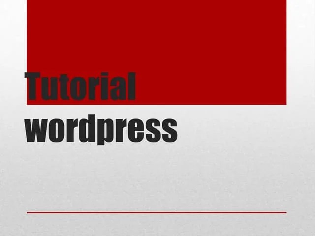 Tutorial Wordpress Pptx